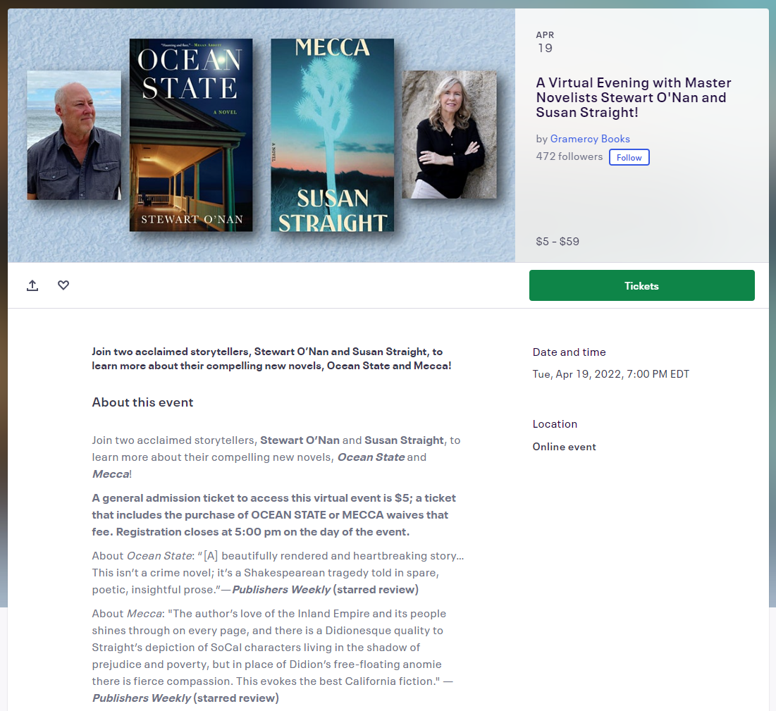 4/19/2022 7PM ET: Gramercy Books Presents a Virtual Evening with Master ...